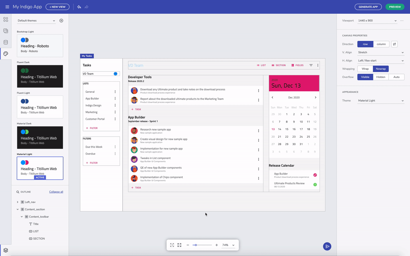 Customizable App Themes for App Builder