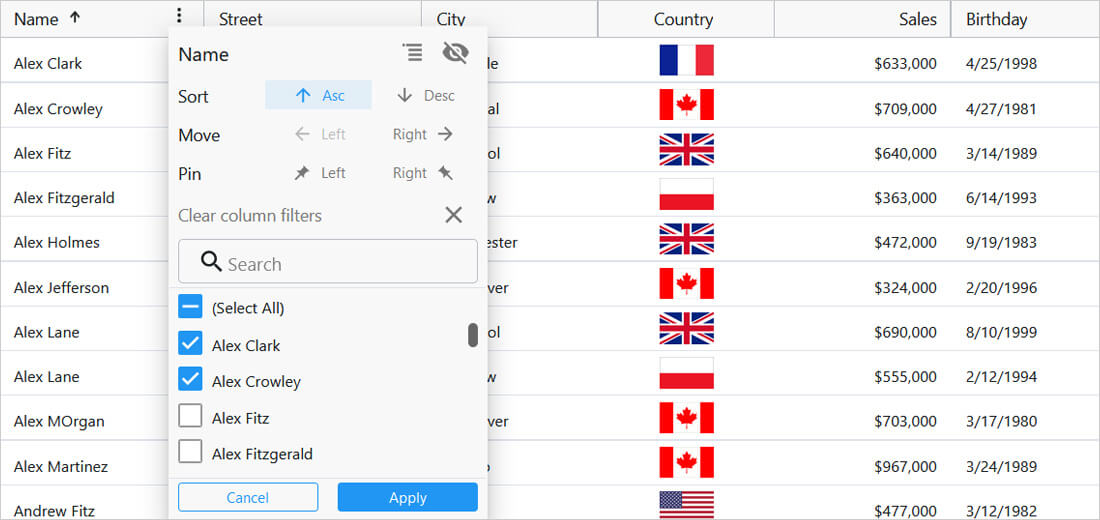 Blazor Grid Layout Real Time Blazor Tables The Lightweight Blazor Web Components Table