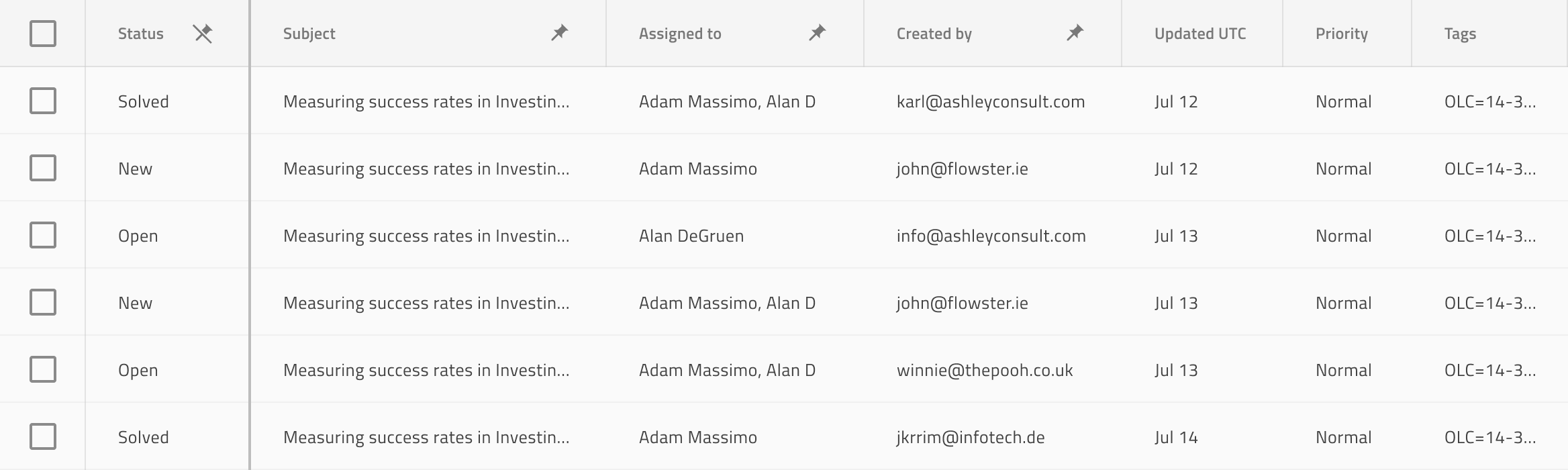 Grid Column Pinning - Grid Feature